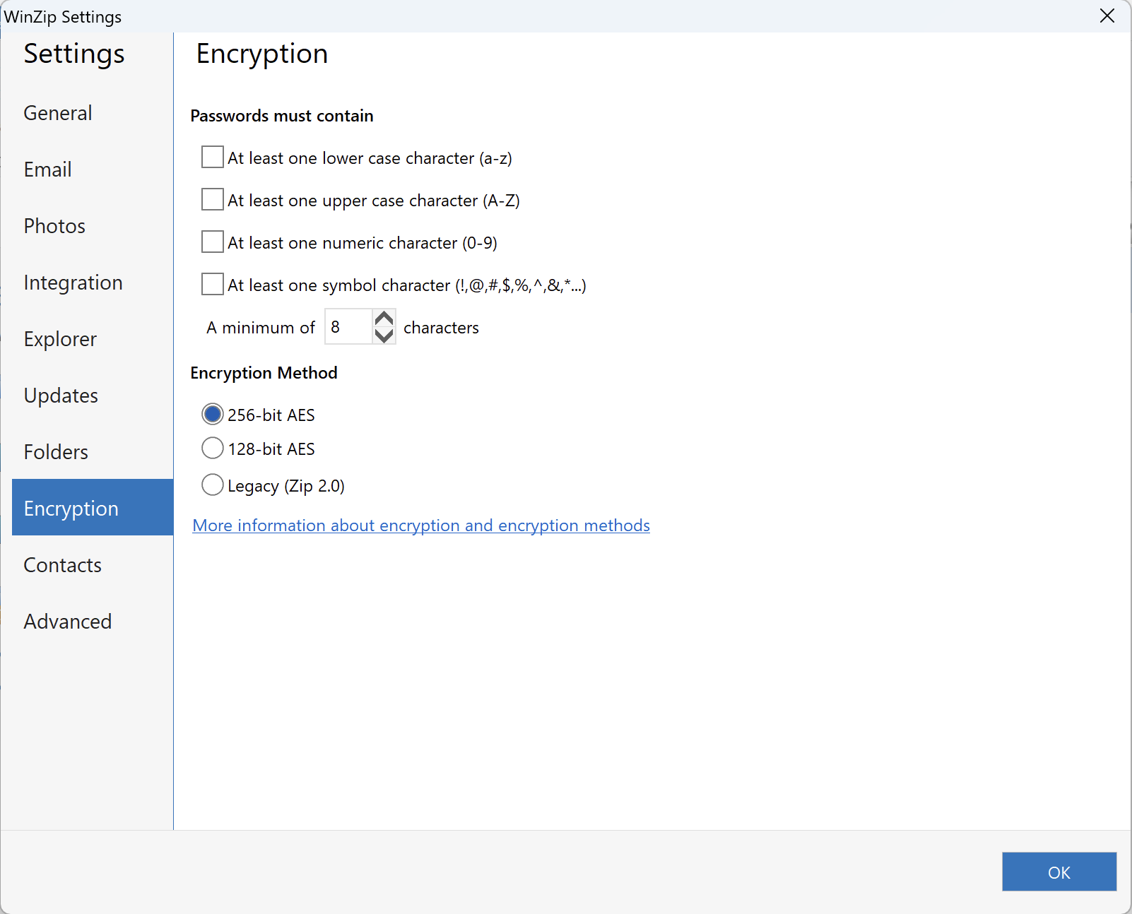 KB Corel: Encrypt files in a Zip file with WinZip